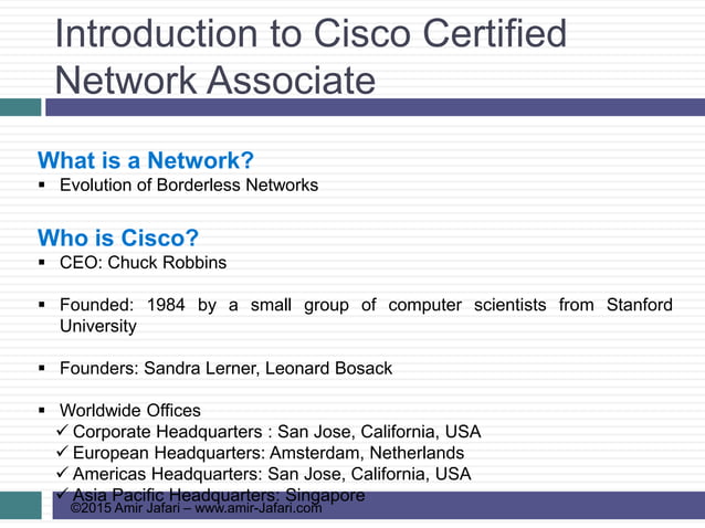 CCNA R&S-01-Introduction to Cisco Certified Network Associate | PPT