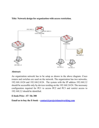 Ccna topology based projects | DOCX | Computer Networking | Computing