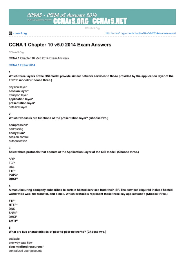 CCNA 1 Chapter 10 v5.0 2014 | PDF