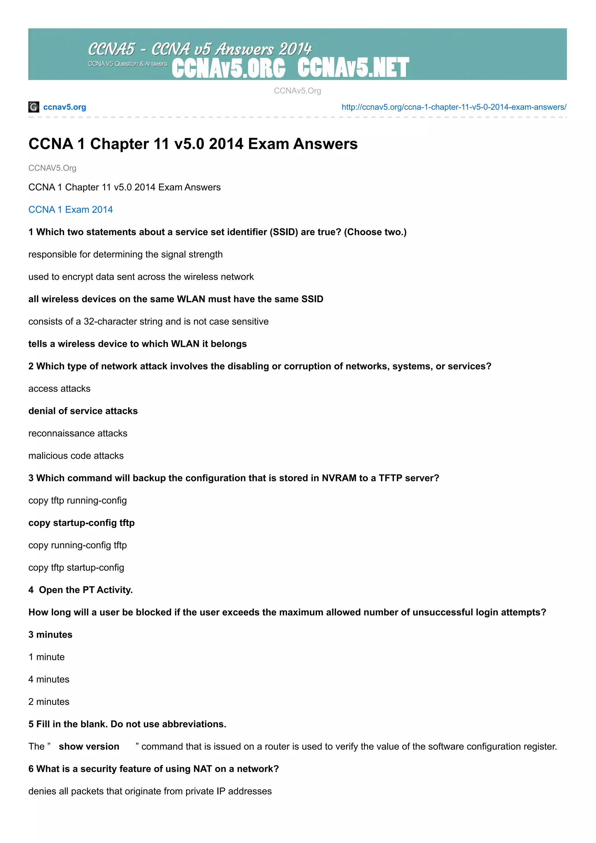 CCNA 1 Chapter 11 v5.0 2014 | PDF