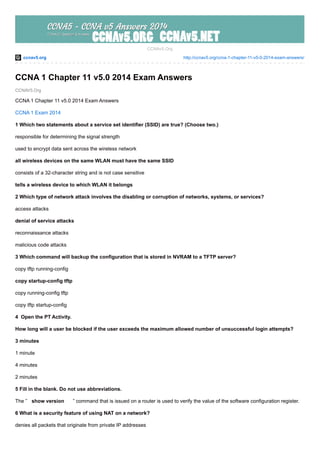 CCNA 1 Chapter 11 v5.0 2014 | PDF