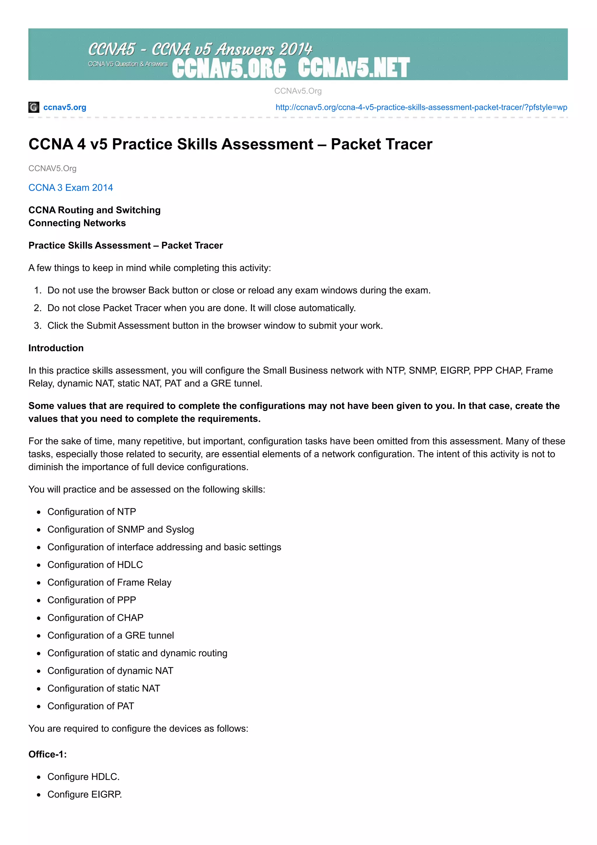 Ccnav5.org ccna 4-v5_practice_skills_assessment__packet_tracer | PDF | Computer Networking ...