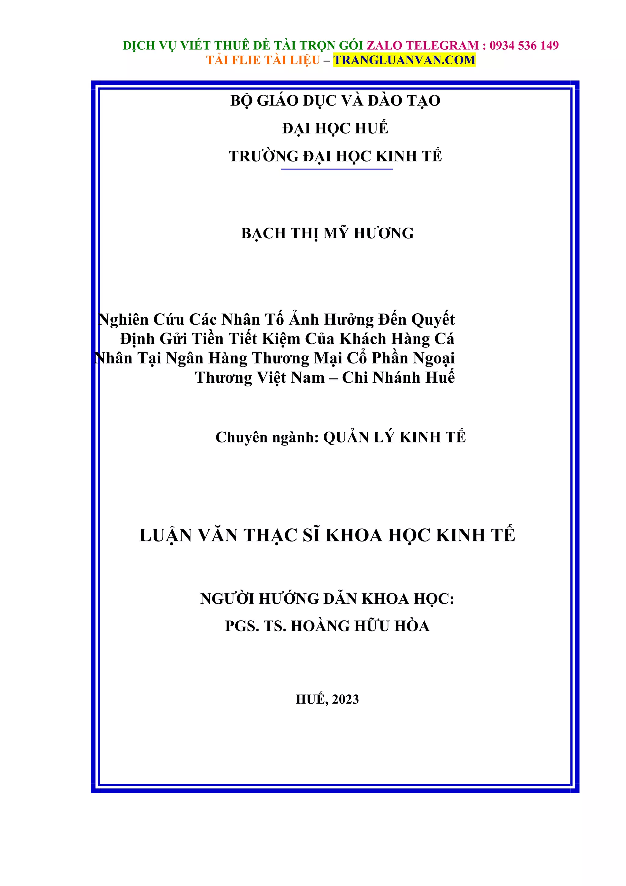 Các Nhân Tố Ảnh Hưởng Đến Quyết Định Gửi Tiền Tiết Kiệm Của Khách Hàng ...