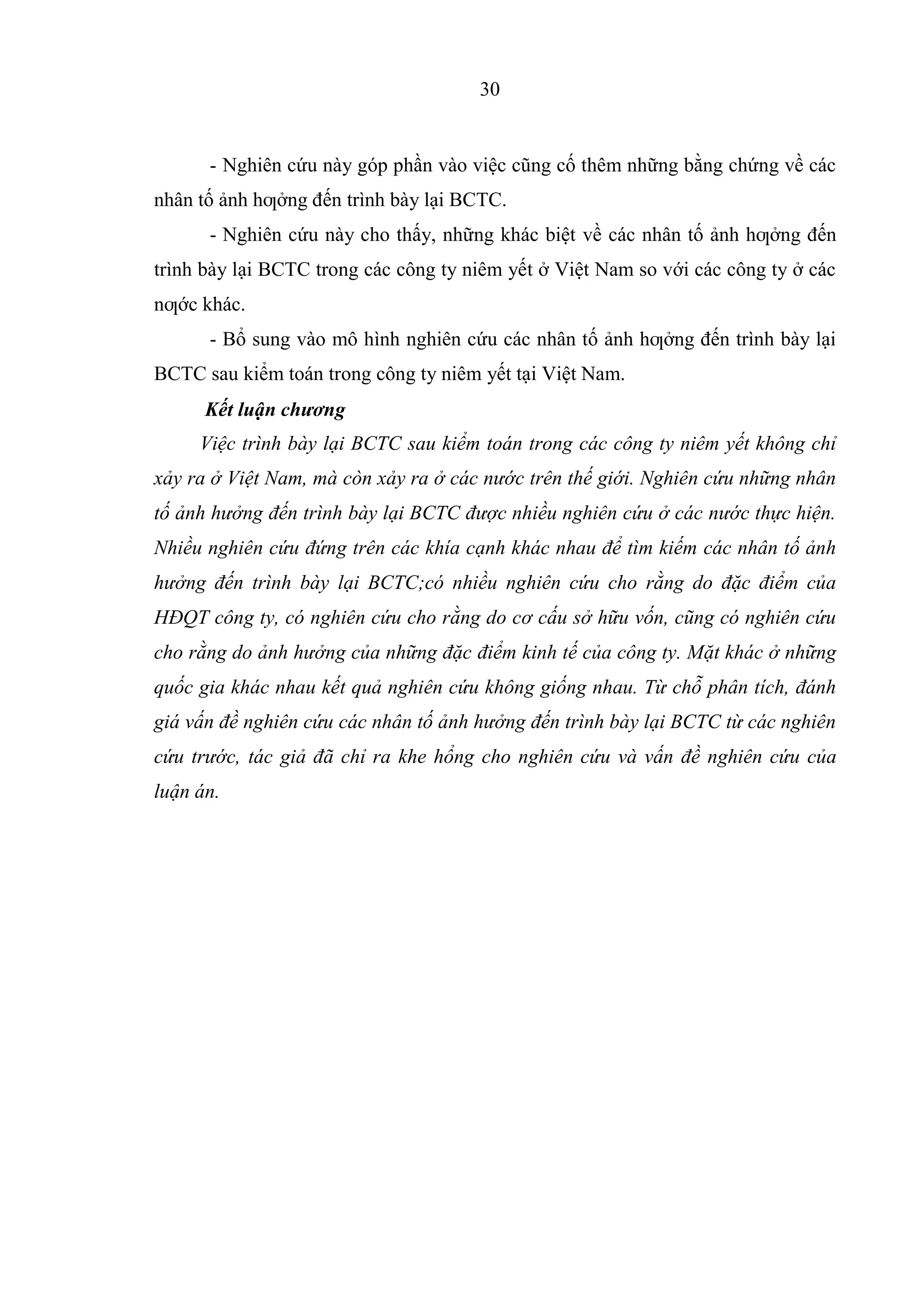 Các Nhân Tố Ảnh Hưởng Đến Việc Trình Bày Lại Báo Cáo Tài Chính Sau Kiểm Toán | DOCX