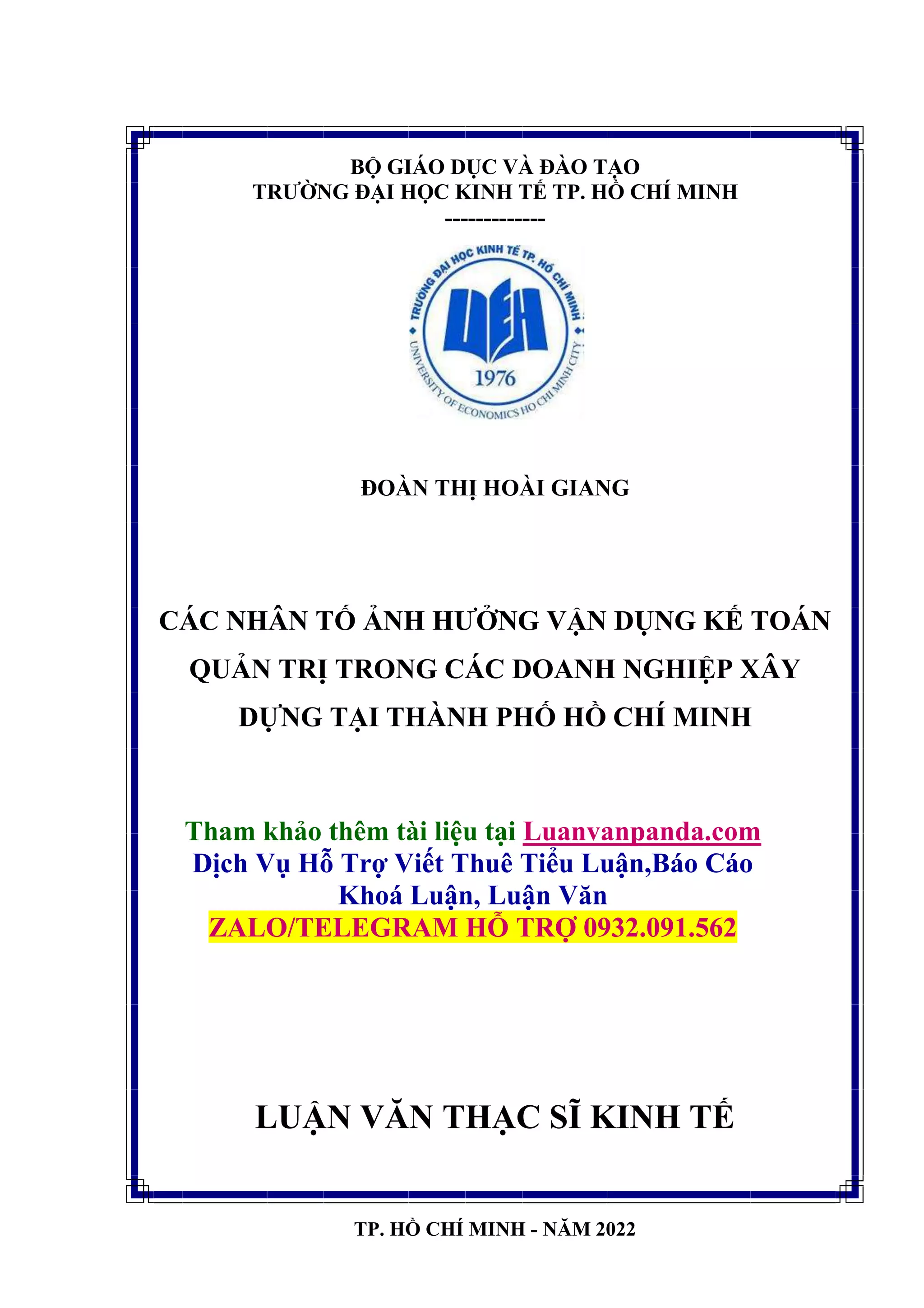 Các Nhân Tố Ảnh Hưởng Vận Dụng Kế Toán Quản Trị Trong Các Doanh Nghiệp Xây Dựng | DOCX