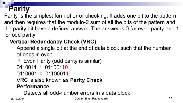 Computer Communication Networking L07data Link Error Control Pptx