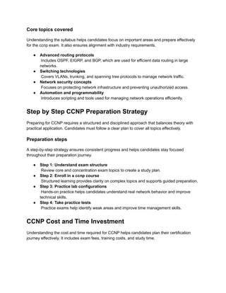CCNP Certification Guide for Network Engineers Step by Step | PDF