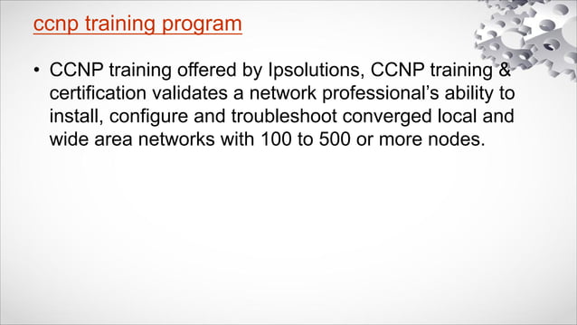Ccnp training program | PPT