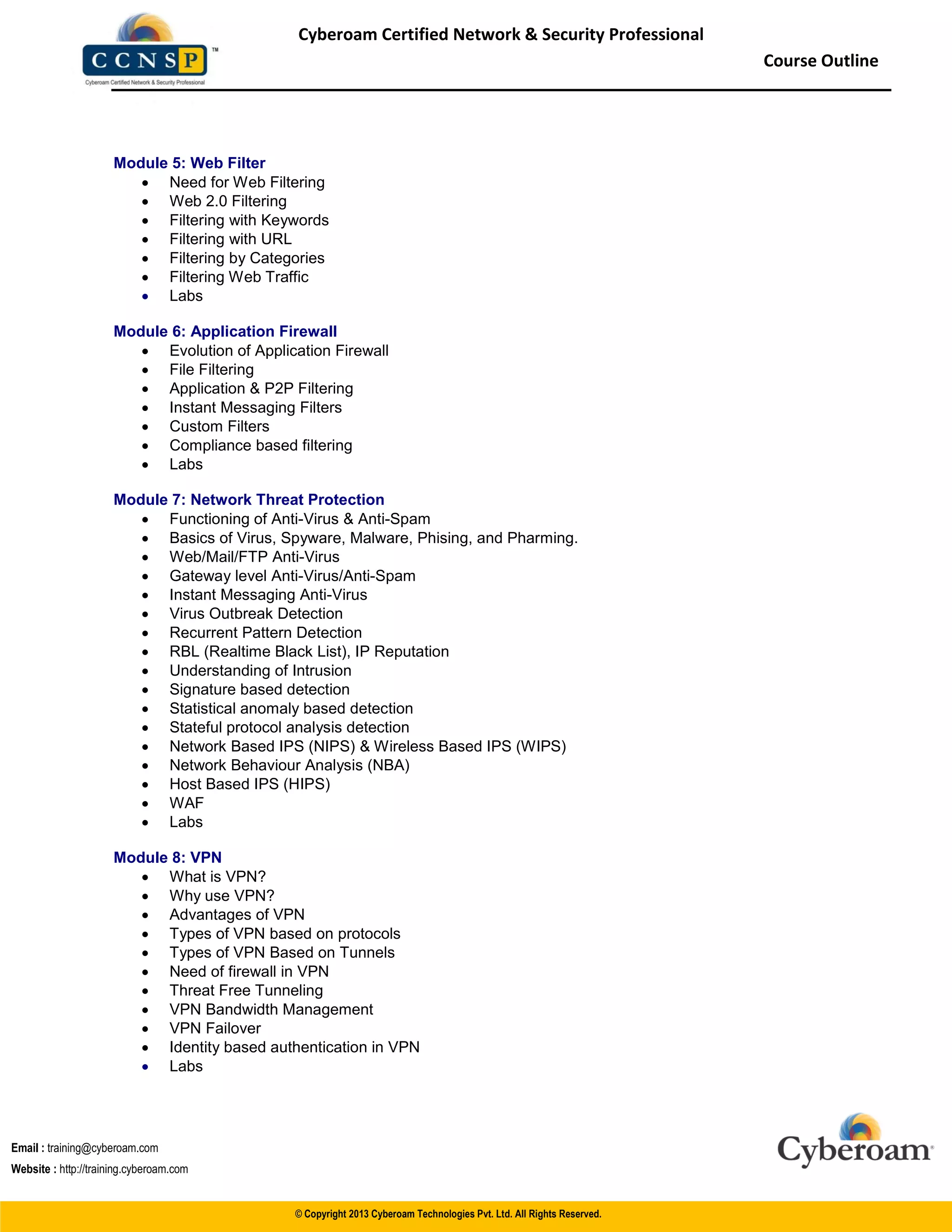 Ccnsp course outline | PDF