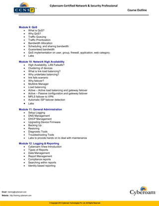 Ccnsp course outline | PDF