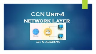 CCN Unit-4 Network Layer by Dr. K. Adisesha | PDF
