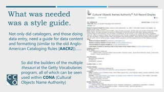 CCO (Cataloging Cultural Objects): Why CCO? | PPTX