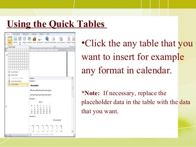 Tutorial in Insert Menu