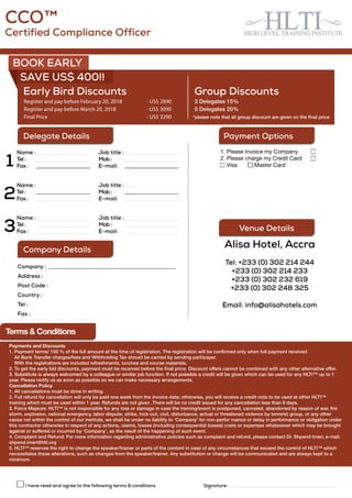 CCO™ - Certified Compliance Officer 16-20 April 2018 Accra,Ghana | PDF