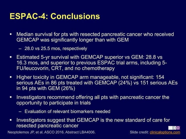 CCO_Clin_Onc_2016_GI_LBA4006_Neoptolemos_Slides.ppt | Cancer | Diseases and Conditions
