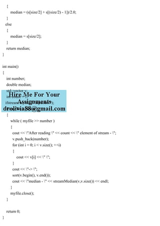 c++ code for a Median of Integer Stream from Text File program#.pdf