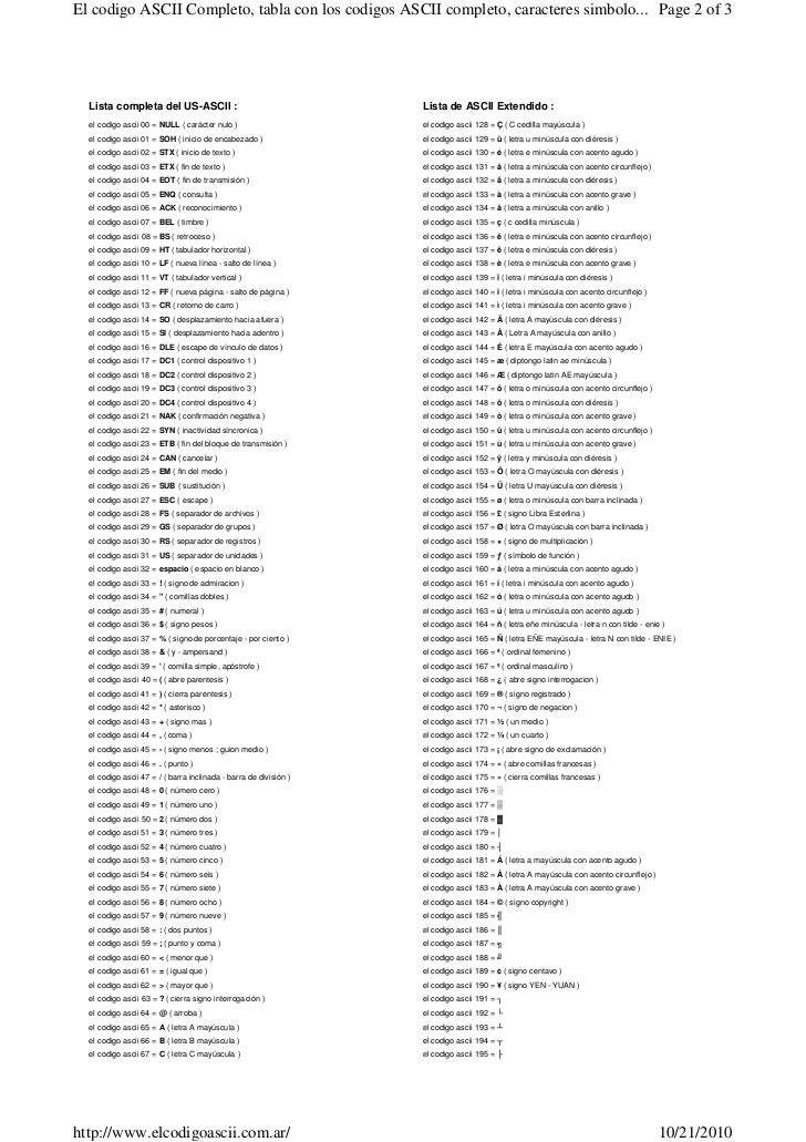 codigo ascii pdf completo