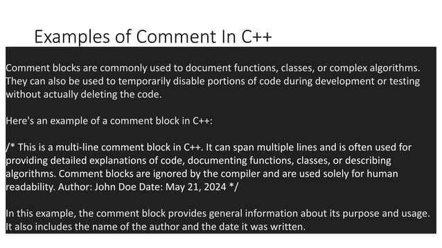 C++ Comment Block - programming house blog | PDF