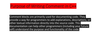 C++ comment Block In C++Programming Pdf | PPT