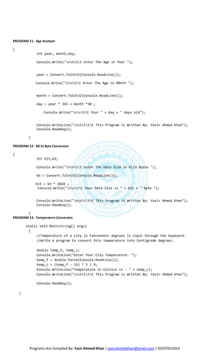 C Console Programms Pdf