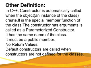 C++ constructors | PPT