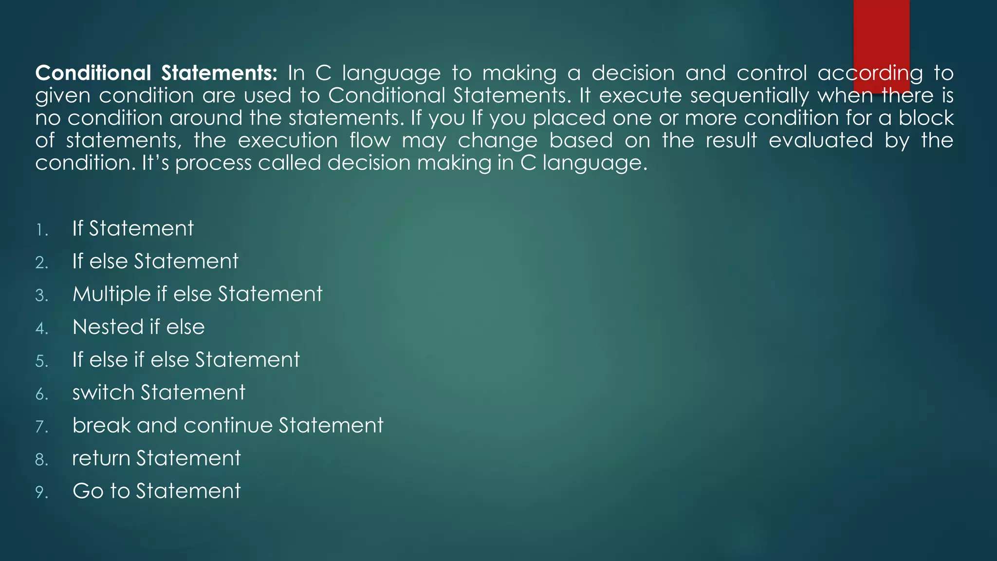 C Constructs (C Statements & Loop) | PDF | Programming Languages | Computing