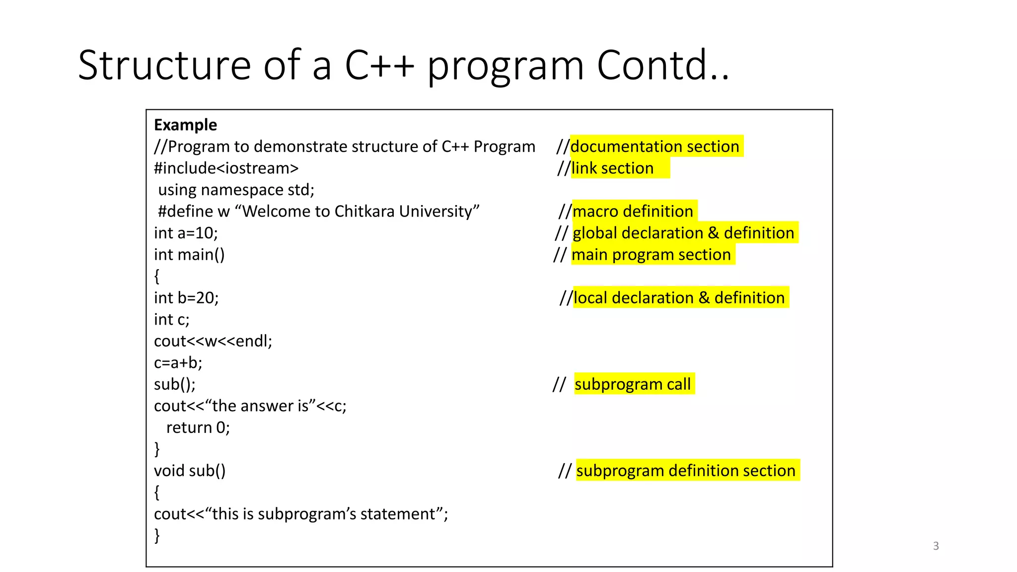 C++ Constructs.pptx | Programming Languages | Computing