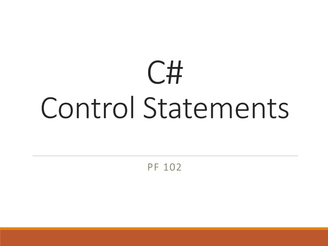 C# Control Statements, For loop, Do While.ppt