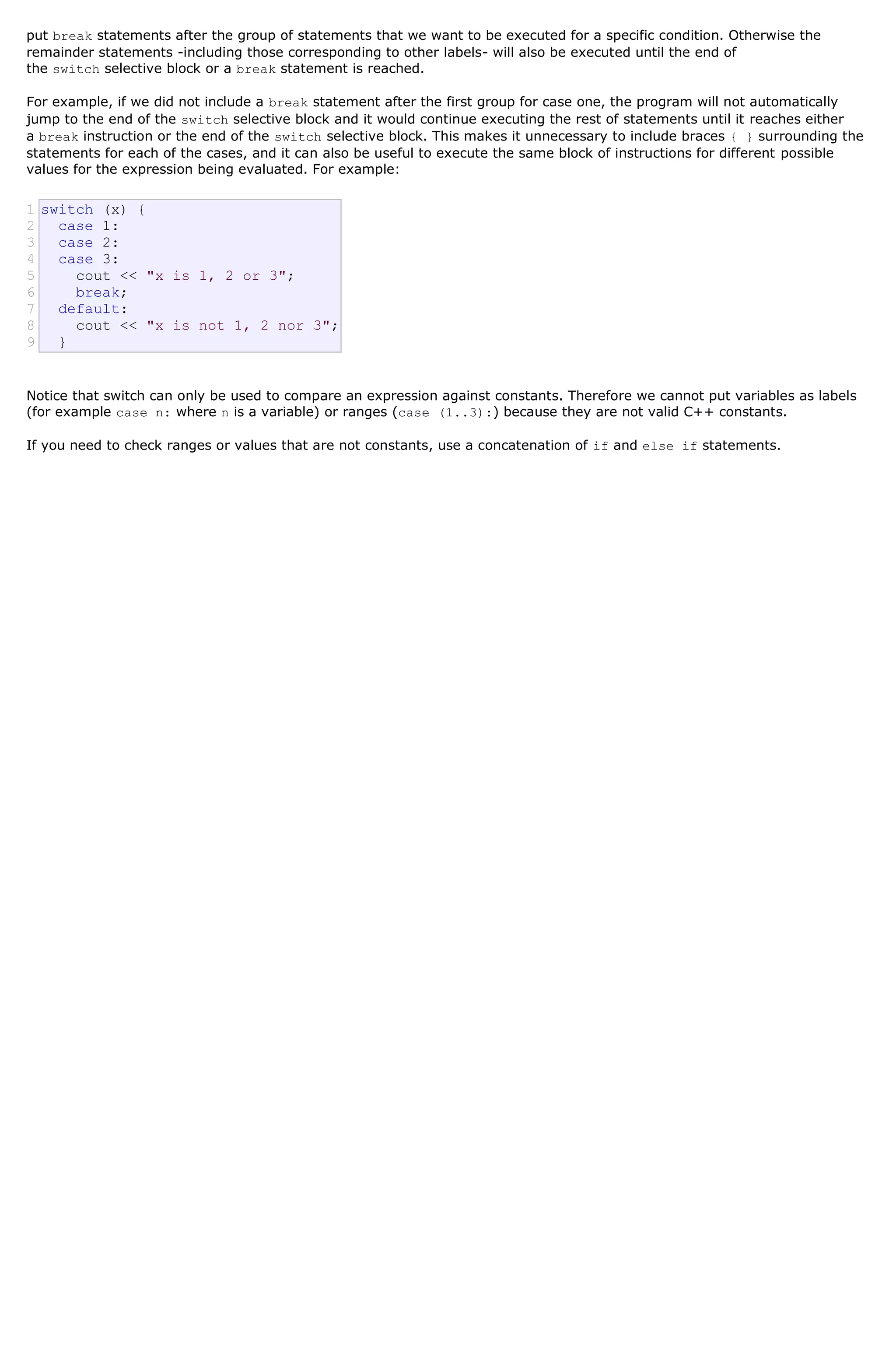 C Control Structure Pdf Programming Languages Computing 8465