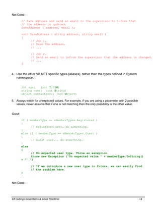C# conventions & good practices | PDF