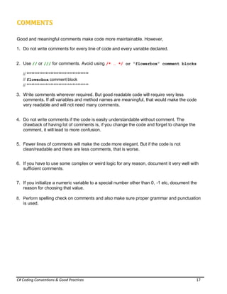 C# conventions & good practices | PDF
