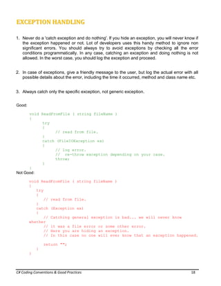 C# conventions & good practices | PDF