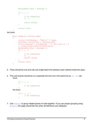 C# conventions & good practices | PDF