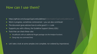 C++ Core Guidelines | PPT