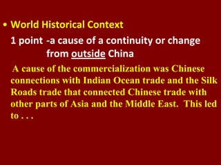 ESSAY Scoring - CCOT Essay (for China 10ce -1100 ce) | PPTX