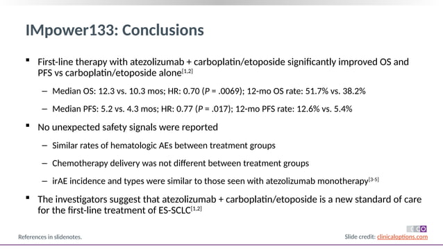 Results from IMpower-113 for extensive stage SCLC | PPTX | Cancer ...