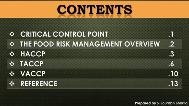CRITICAL CONTROL POINTS | PDF