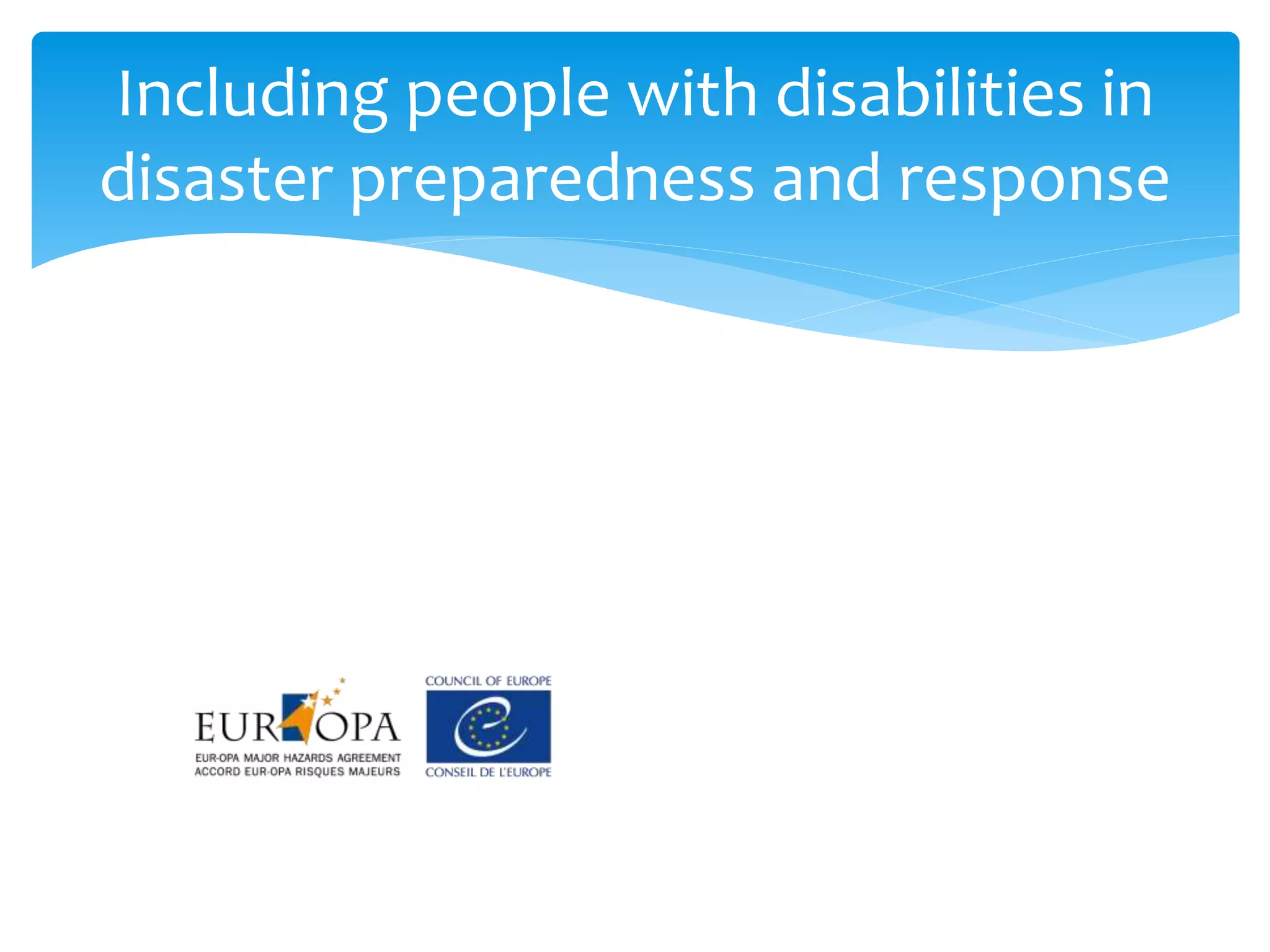 Disability Inclusive Disaster Risk Reduction | PPTX
