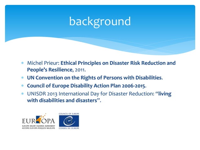 Disability Inclusive Disaster Risk Reduction | PPTX | Disasters