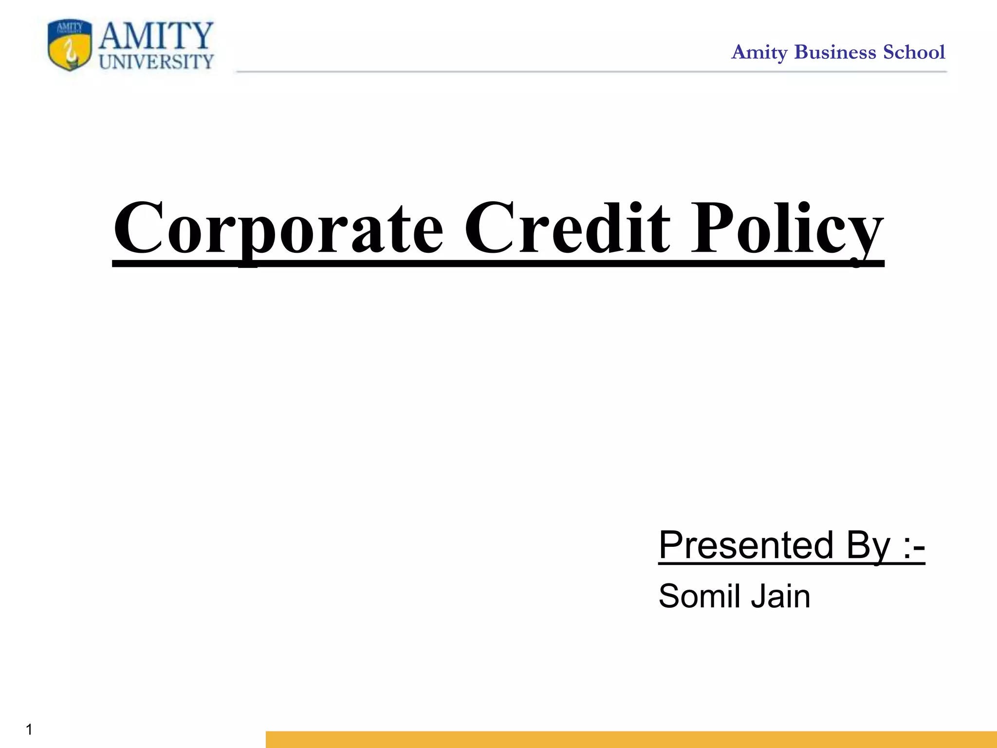 Corporate Credit Policy | PPT