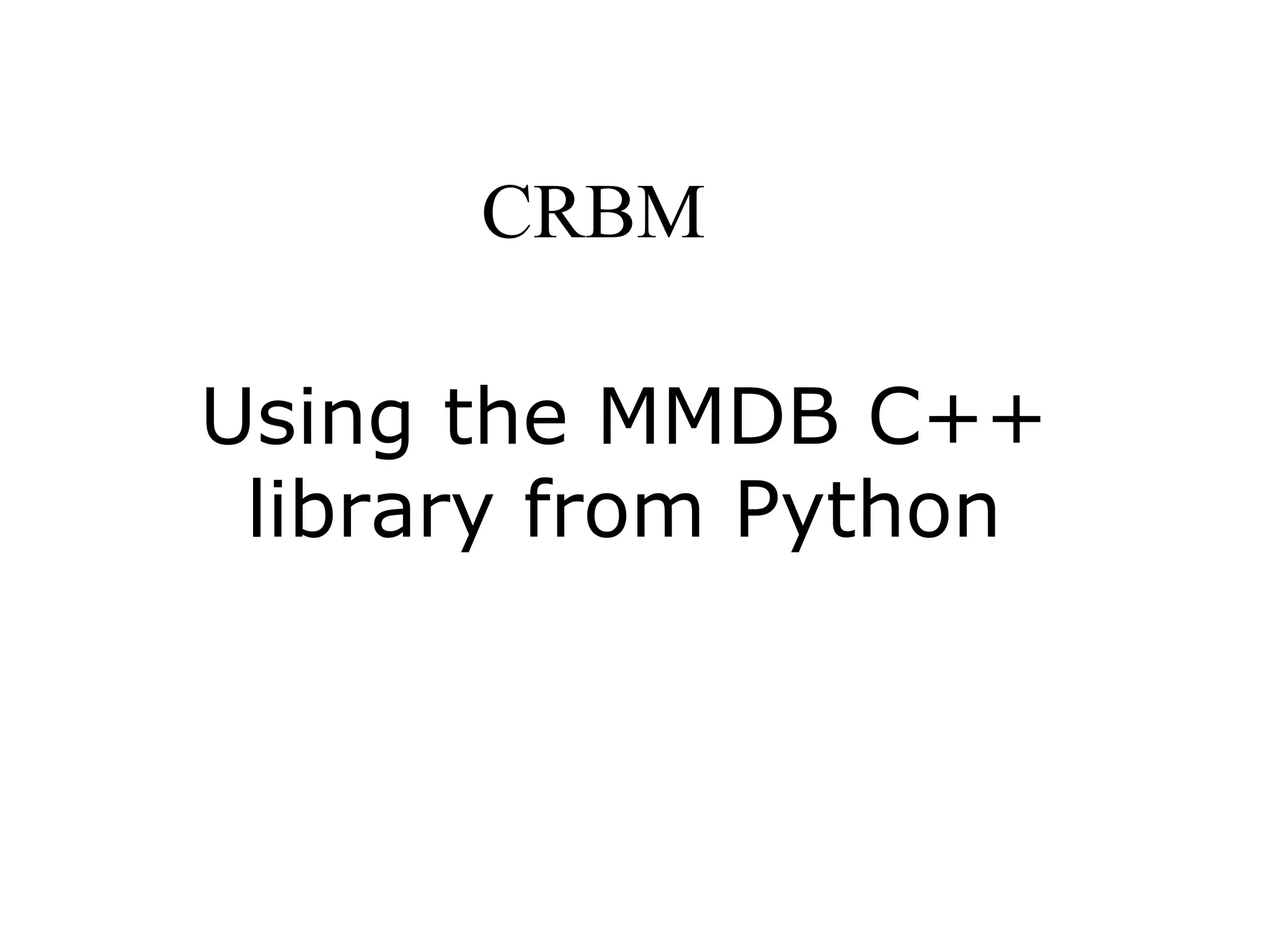 Using The Mmdb C Library From Python Ppt