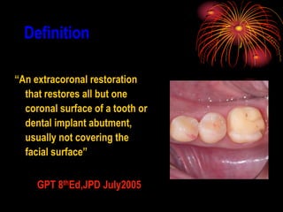 partial coverage restorations | PDF