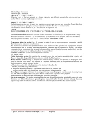 c and data structures first unit notes (jntuh syllabus) | DOC