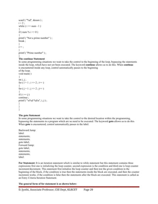 c and data structures first unit notes (jntuh syllabus) | DOC
