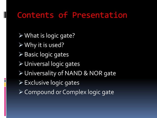 Presentation On Logic Gate | PPTX | Programming Languages | Computing