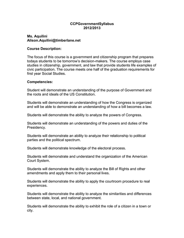 Ccp government syllabus | DOCX