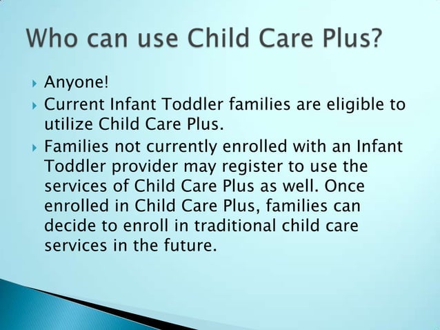 Child Care Plus information session | PPTX