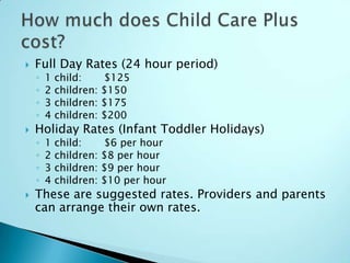 Child Care Plus information session | PPT
