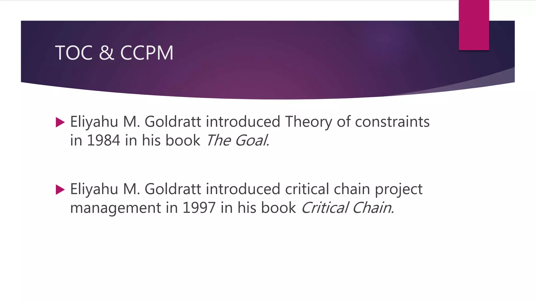 Critical Chain Project Management And Theory Of Constraints Pptx Business Business And Finance