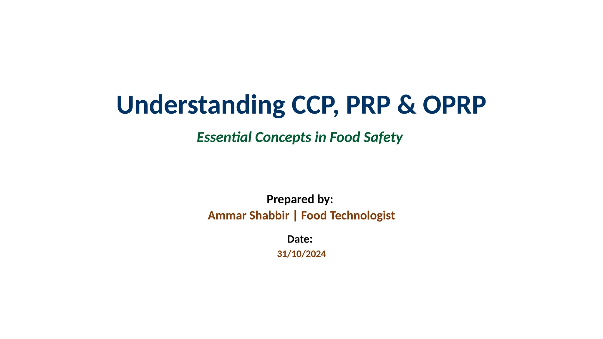 CCP, PRP, OPRP ppt that explain about it | PPTX